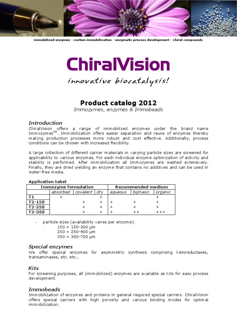 ChiralVision Product List | PDF | Enzyme | Molecular Binding