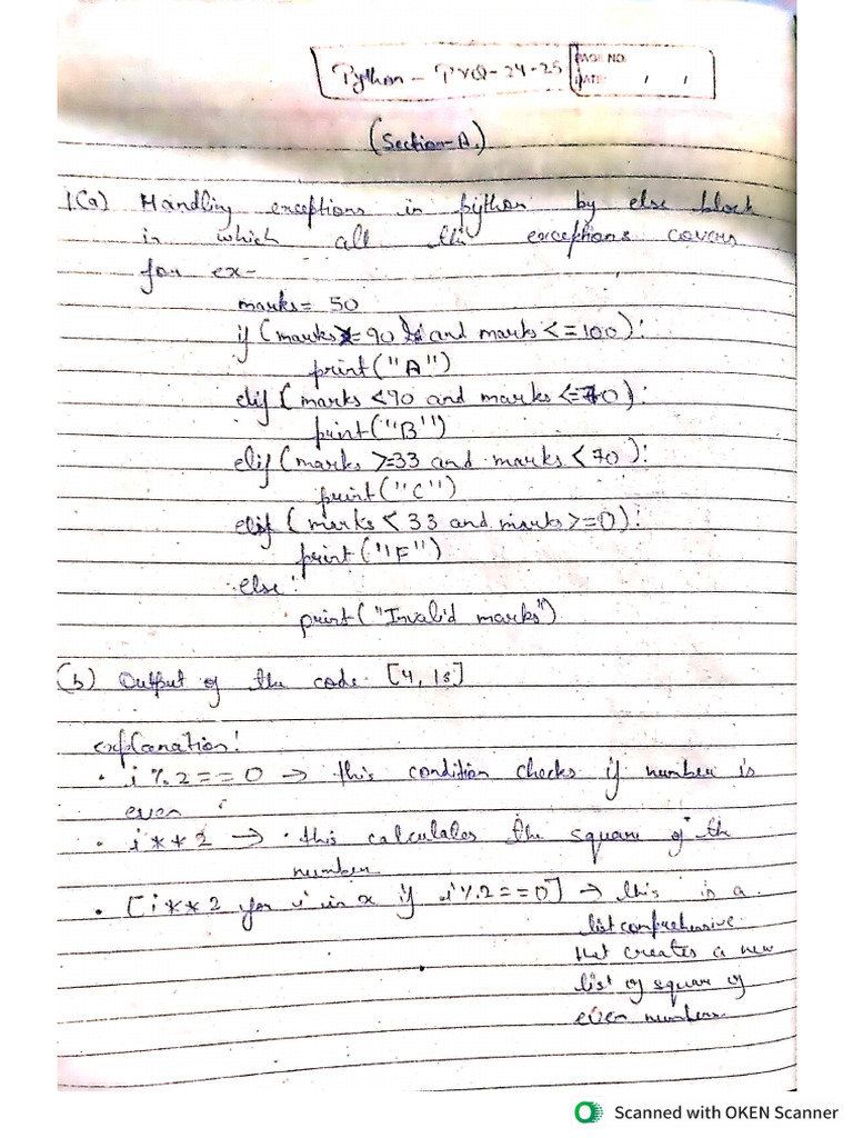 Python Aktu PYQ 24-25 Solved | PDF