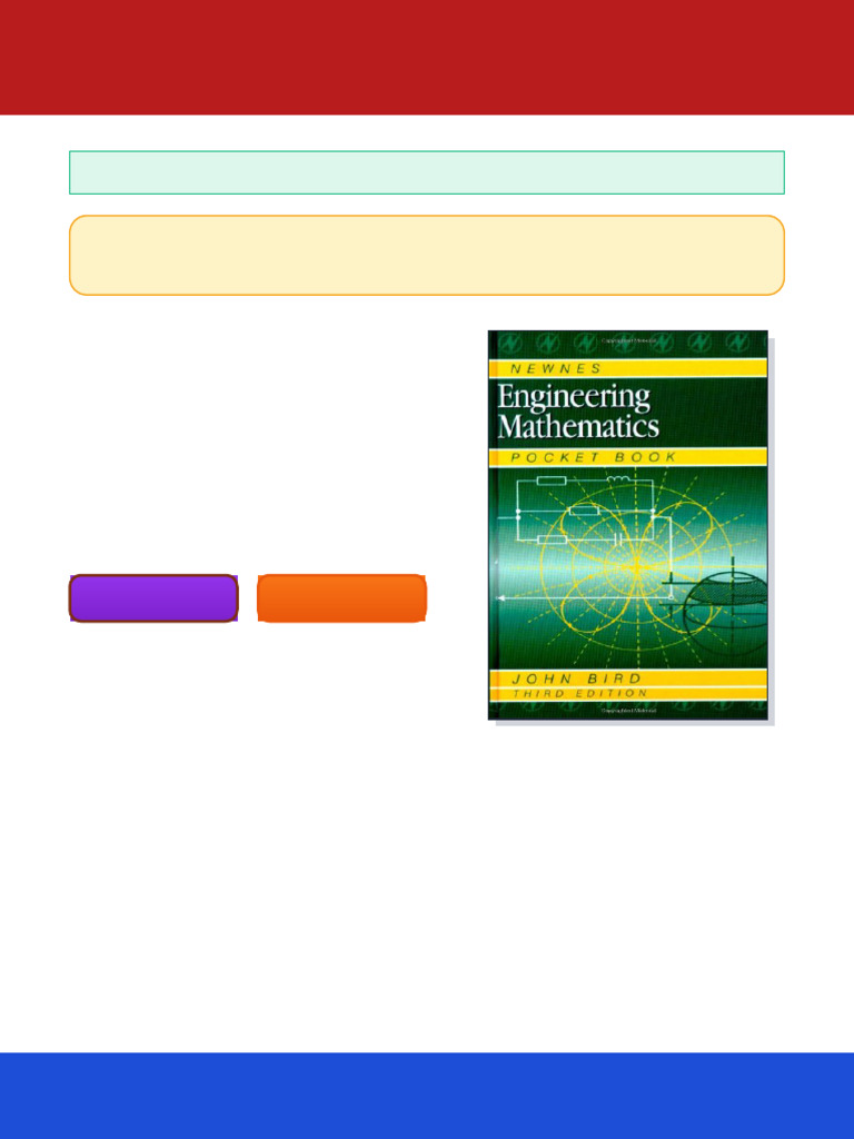 Newnes Engineering Mathematics Pocket Book Third Edition John Bird Bsc ...
