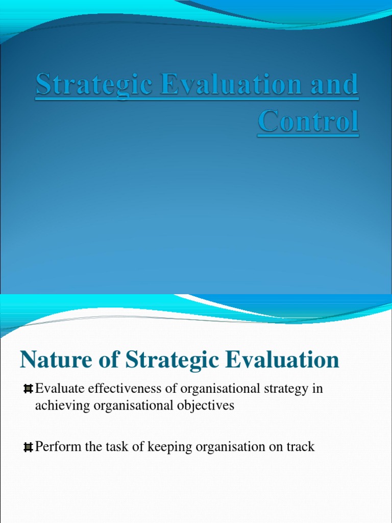 Strategic Evaluation and Control | Download Free PDF | Strategic ...