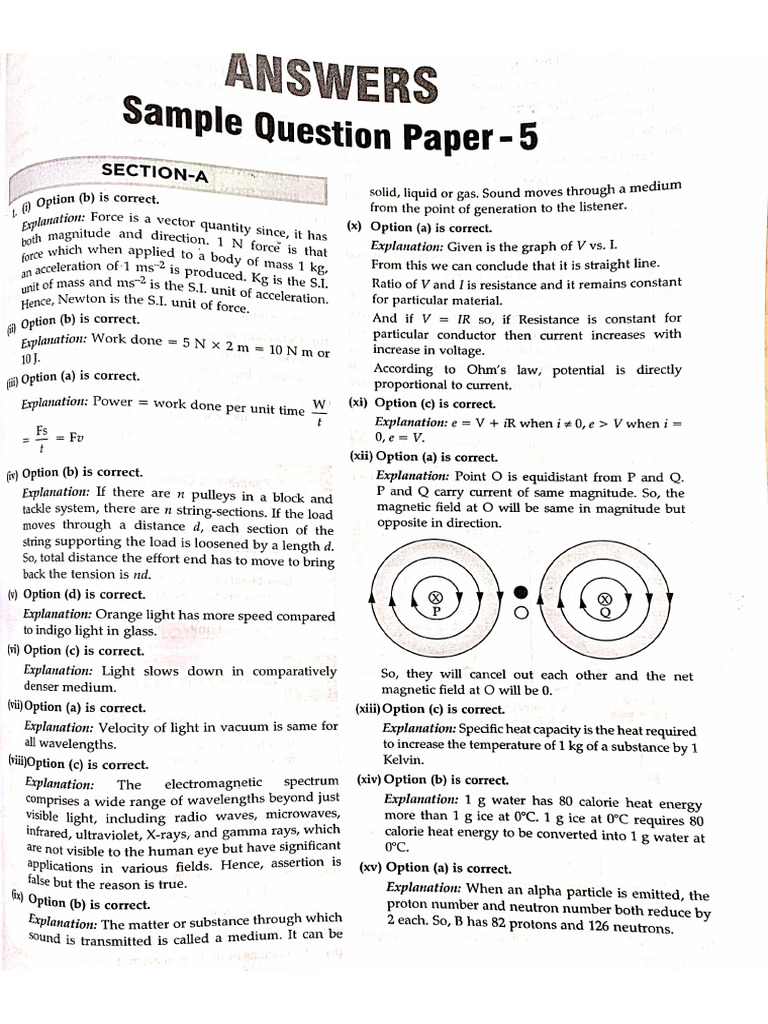 Physic Paper 5 Answer Key | PDF
