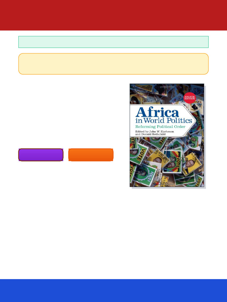 Africa in World Politics Reforming Political Order Fourth Edition John ...