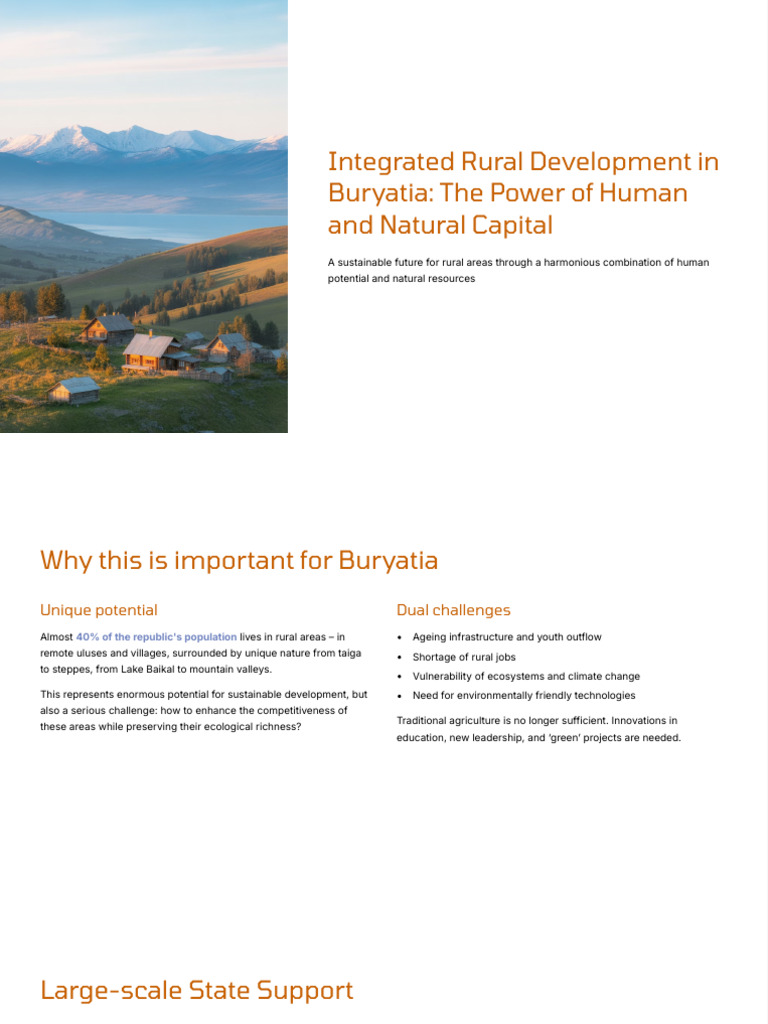 Integrated Rural Development in Buryatia The Power of Human and Natural ...