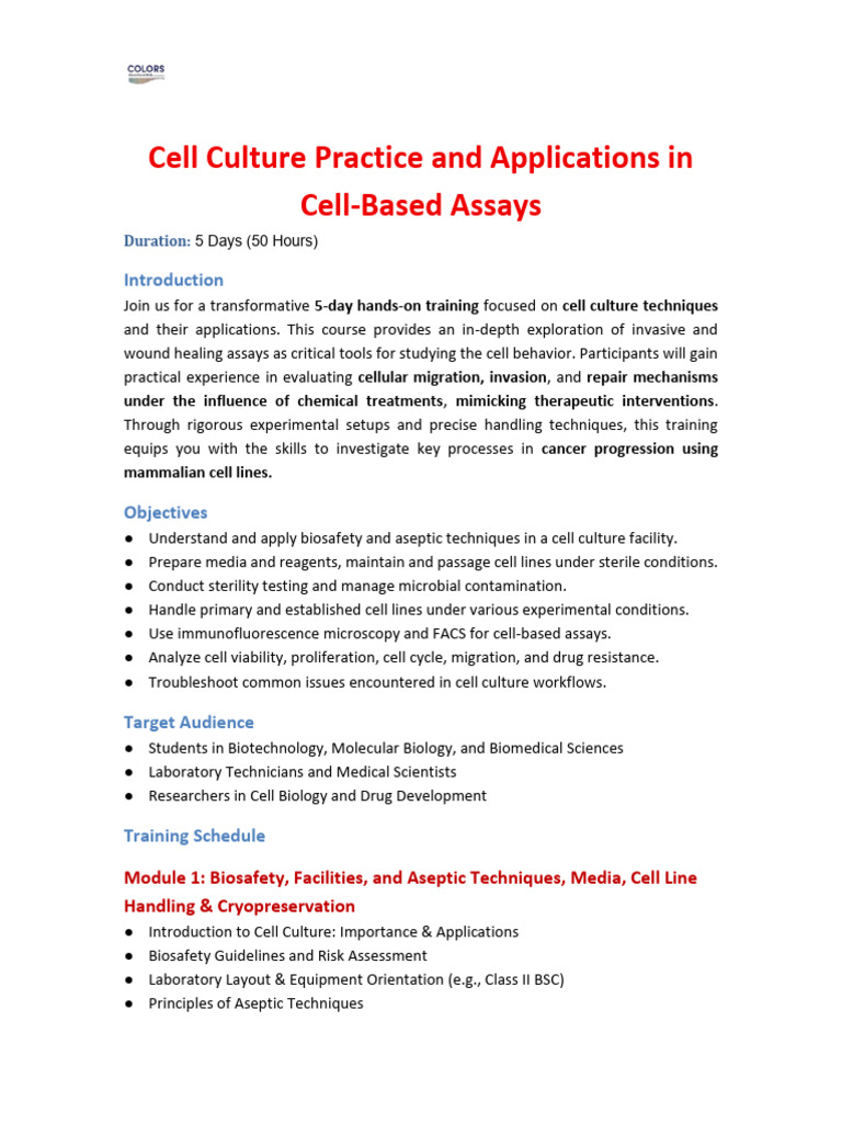 Cell Culture Training | PDF | Cell Culture | Assay