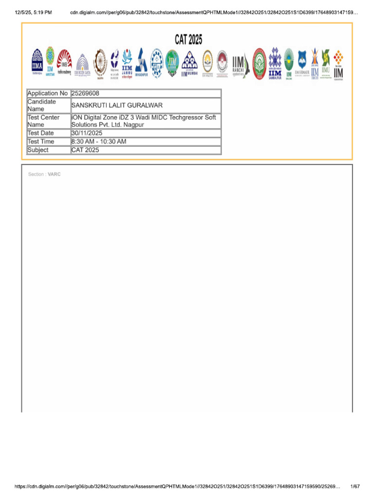 Cat Answer Key | PDF