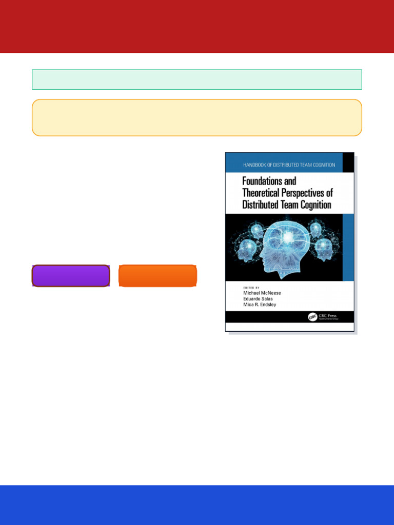 Foundations and Theoretical Perspectives of Distributed Team Cognition 1st Edition Michael ...