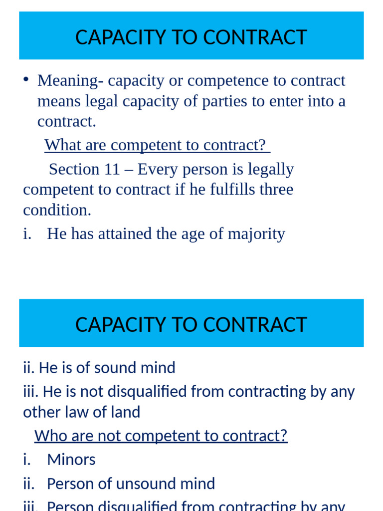 Capacity to Contract | PDF | Business Law | Private Law