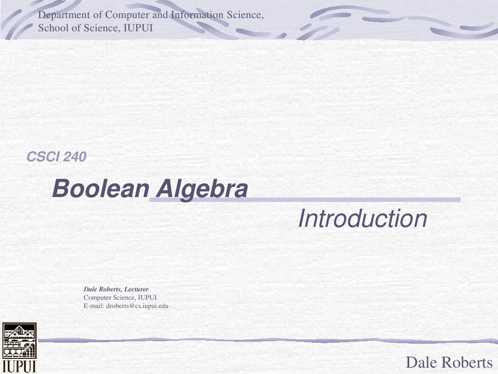 T 15 A Boolean Algebra Introduction | PDF | Boolean Algebra | Teaching ...
