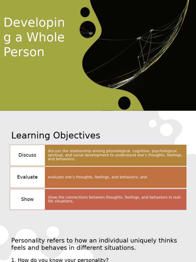 2-Developing-a-Whole-Person | PDF | Feeling | Psychology