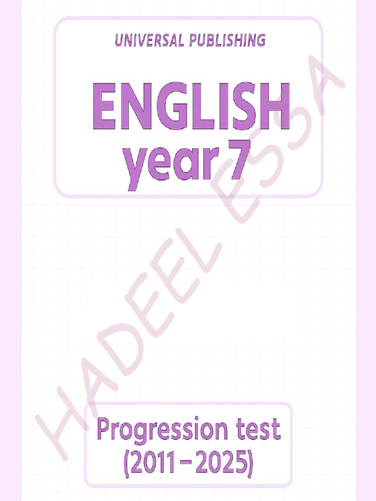 Progression Test English Y7 11-25 Combined by HADEEL ESSA | PDF | Whales