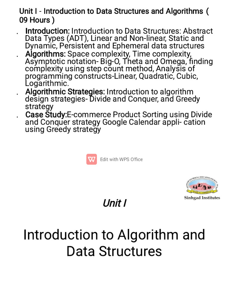 DSA_UNIT_1 | PDF | Time Complexity | Data Type