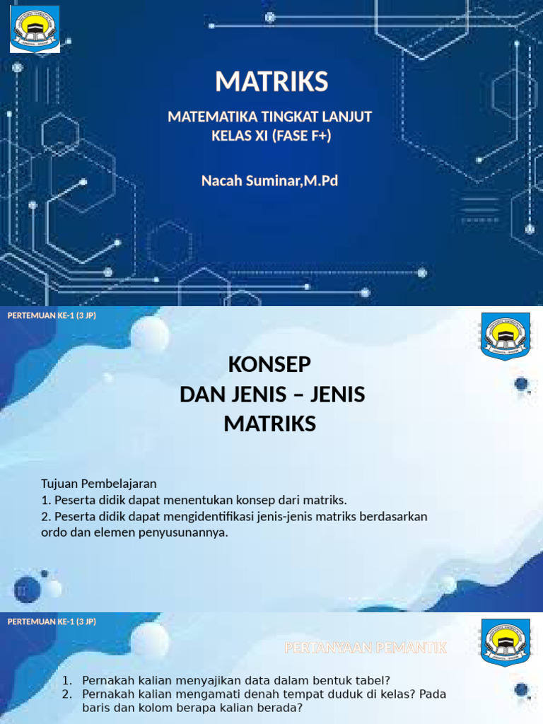 Konsep dan Jenis Matriks Matematika XI | PDF