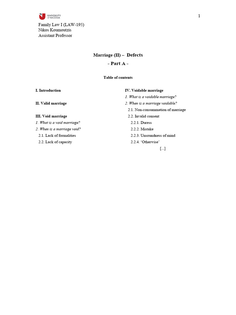Marriage Validity: Void vs. Voidable | PDF | Annulment | Marriage