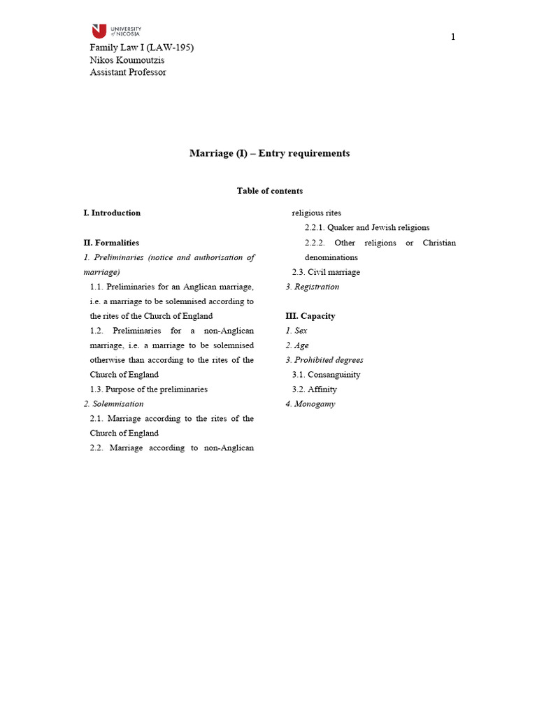 Marriage Formalities in English Law | PDF | Marriage | Marriage License