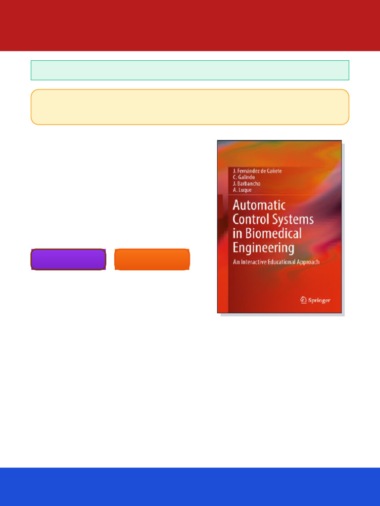 Automatic Control Systems in Biomedical Engineering J. Fernández de ...