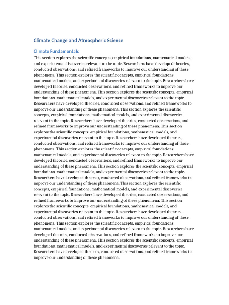 Climate Change Science Overview | PDF | Theory | Empirical Evidence