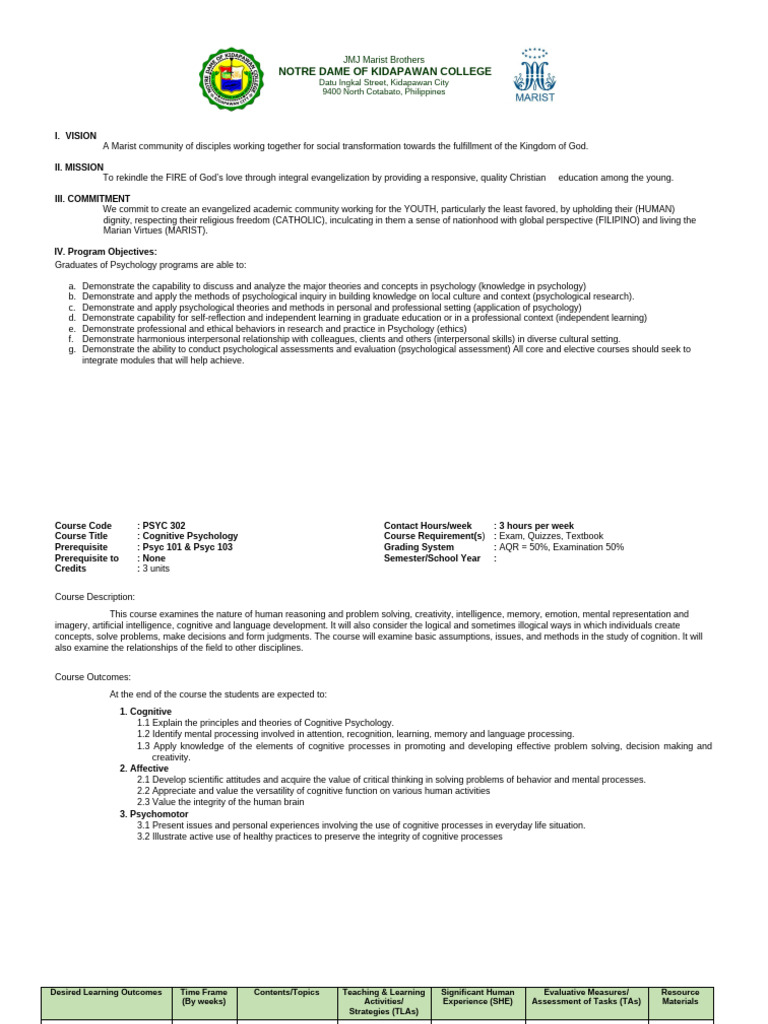 Psych 302 Cognitive Psychology | PDF | Cognition | Psychology