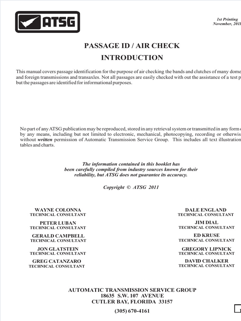 ATSG AIr Check Book | PDF | Automatic Transmission | Pump