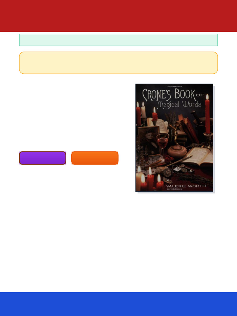 Crone s Book of Magical Words 2nd ed. Edition Valerie Worth read ebook ...