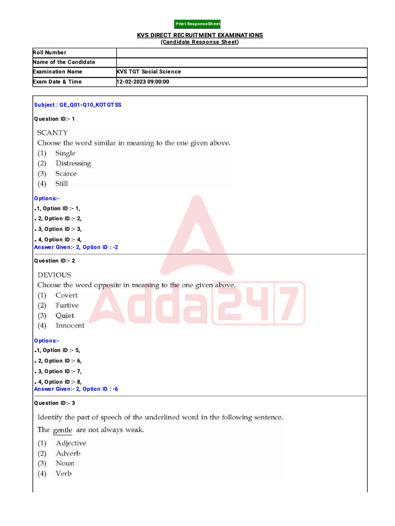 Kvs Tgt Sst Unlock | PDF | Part Of Speech | Syntactic Relationships