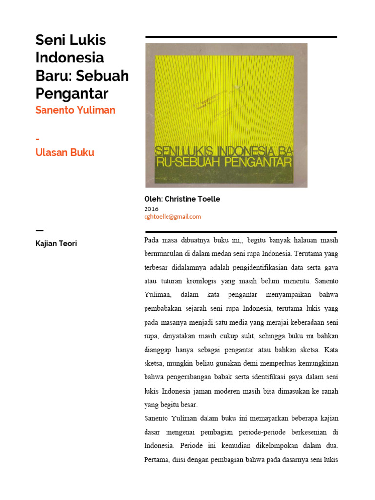 Sejarah Seni Lukis Indonesia Modern | PDF