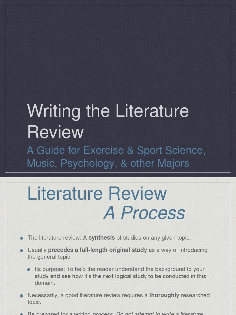 Writing A Literature Review in Psychology and Other Majors | PDF ...