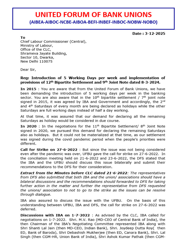 UFBU LETTER TO CLC DATED 03 12 2025 | PDF
