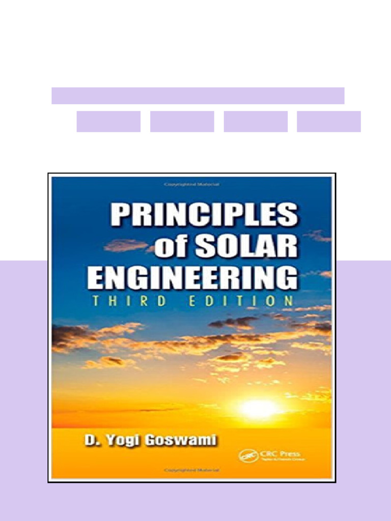 Principles of Solar Engineering 3rd Goswami Solution Manual Available ...