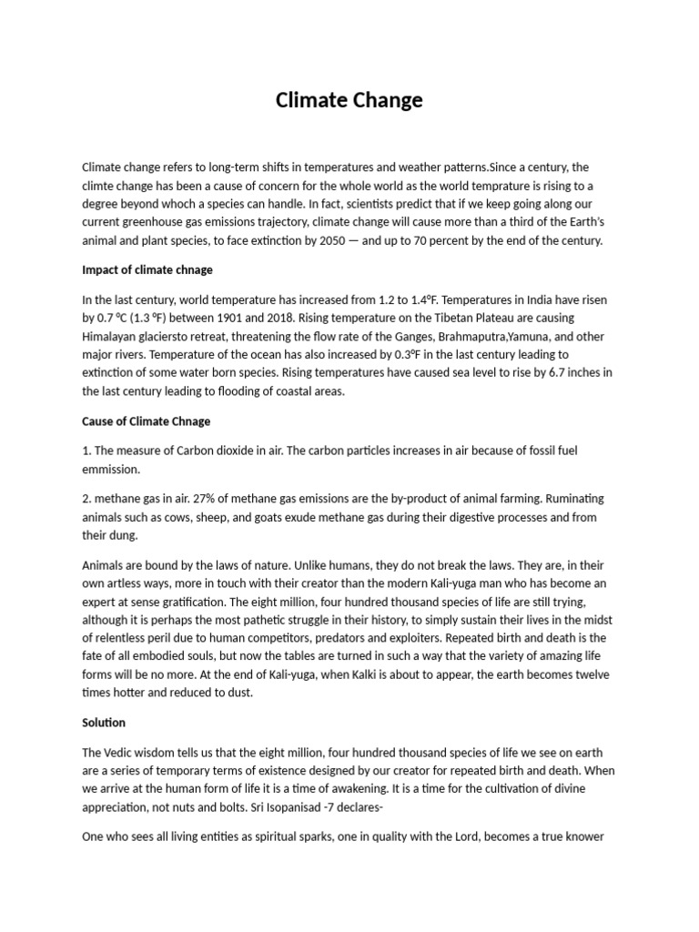 Climate Change Assignment Hrishikesh Panda | PDF | Climate Change ...