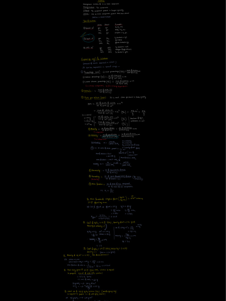 Solutions Sir Notes | PDF