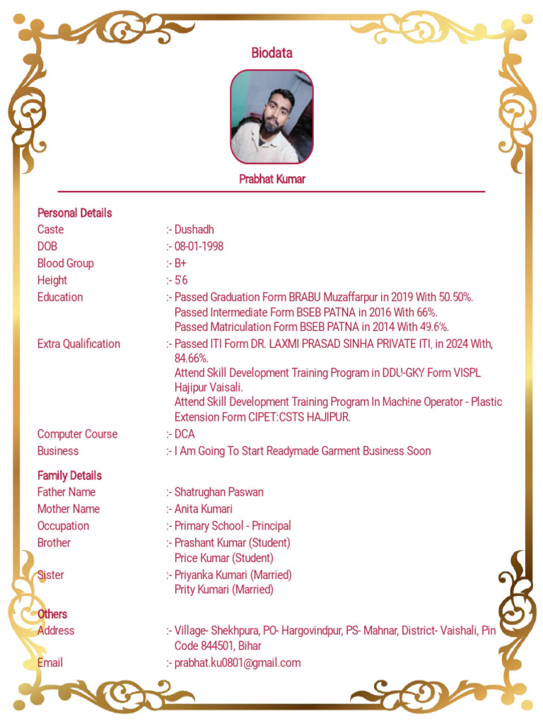 Biodata 5 | PDF
