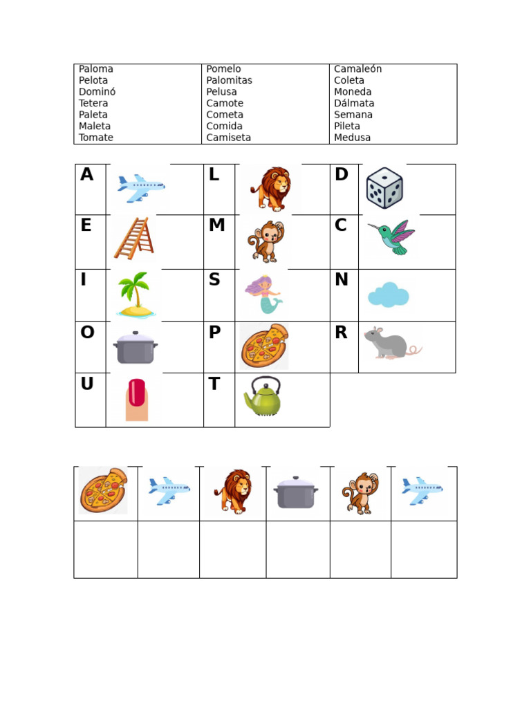 Palabras Taller 1° | PDF