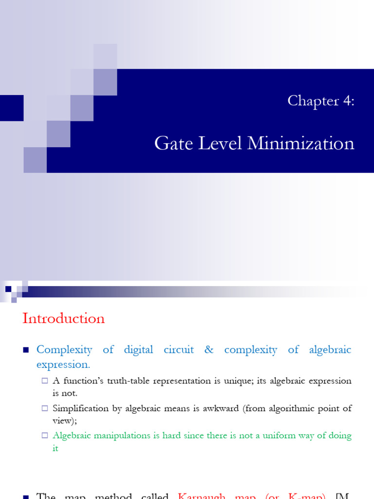 K-map Gate Level Minimization Guide | PDF | Logic Gate | Logic