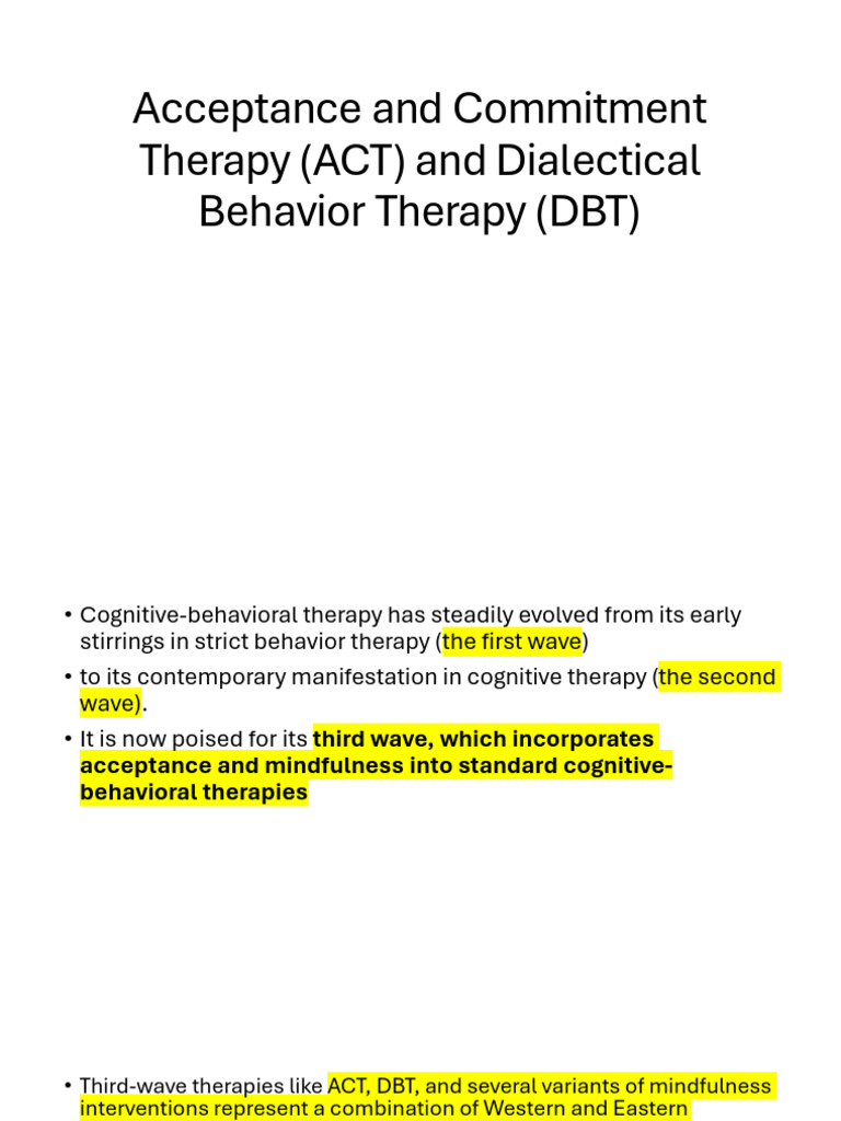 ACT & DBT_ | PDF | Dialectical Behavior Therapy | Cognition