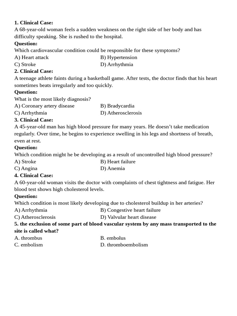 Cardiovascular Conditions and Symptoms | PDF