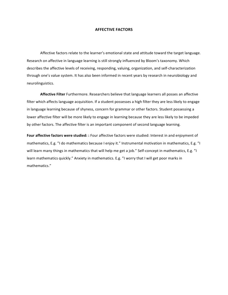 Affective Factors in Language Learning | PDF