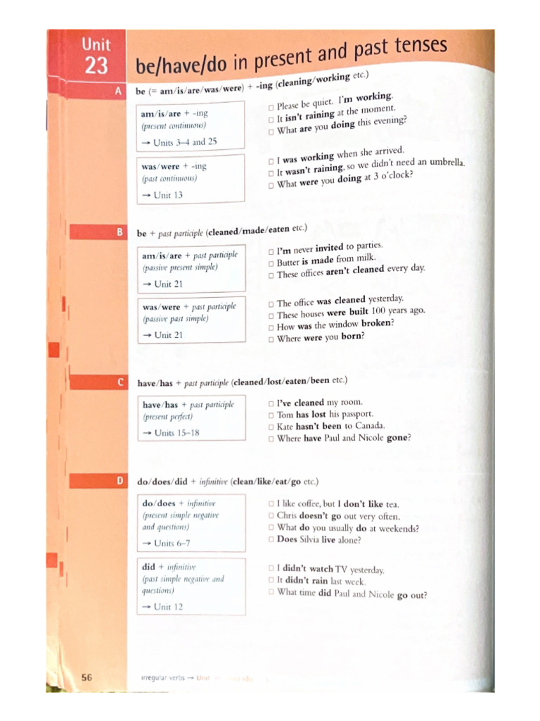 Be-have-do in Present and Past Tenses | PDF