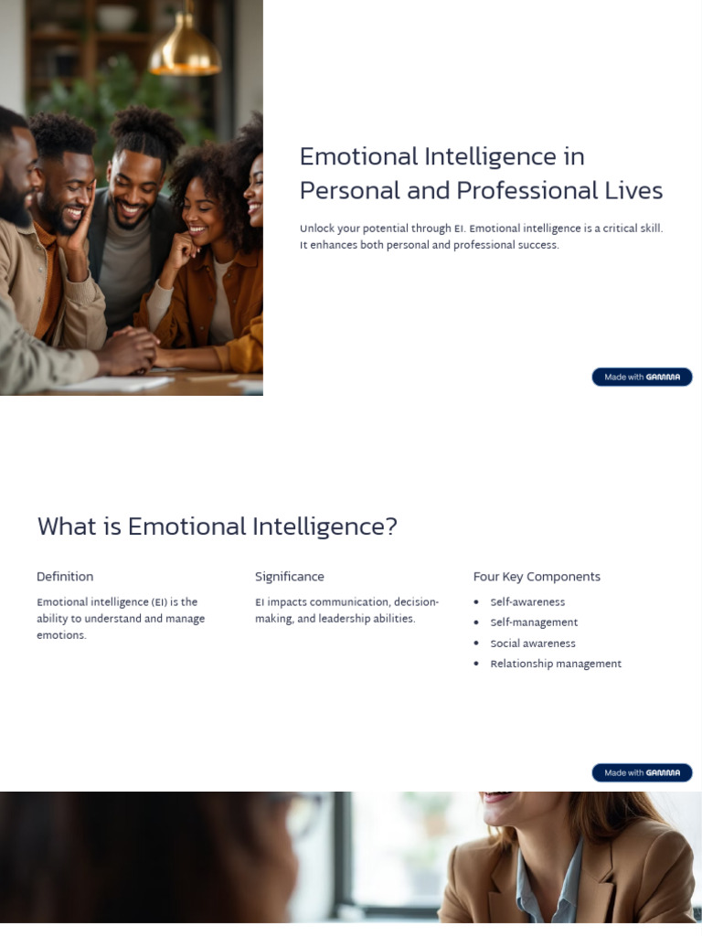 Emotional Intelligence in Personal and Professional Lives | PDF ...