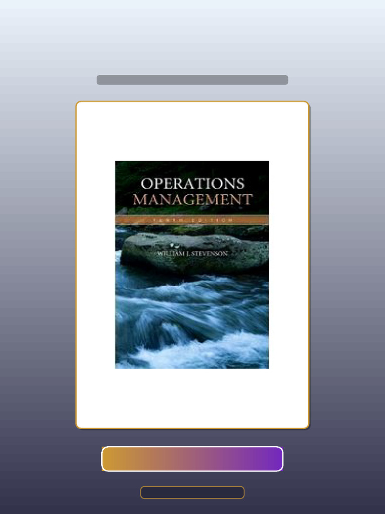Operations Management Stevenson 10th Edition Ebook and TestBank Bundle ...