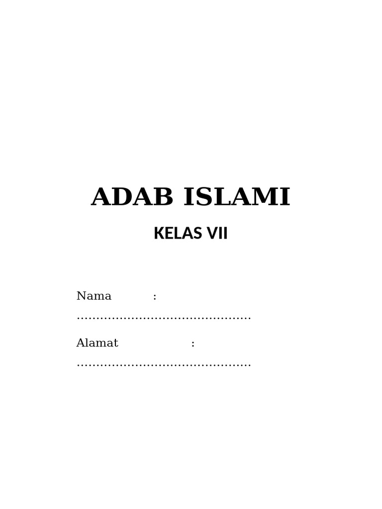 Cover Adab Islami | PDF