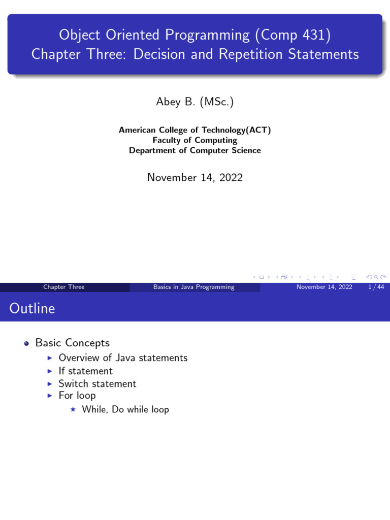 Lecture 3 - Part 2 | PDF | Control Flow | Computer Program