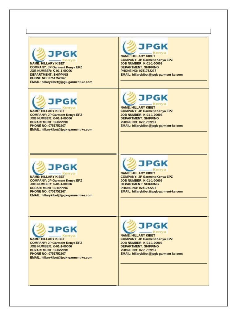 Job Card | PDF