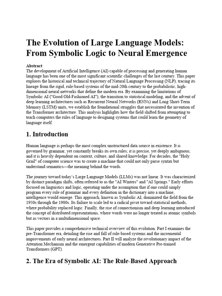 The Evolution of Large Language Models by Dr. Euri Tutagov | PDF ...