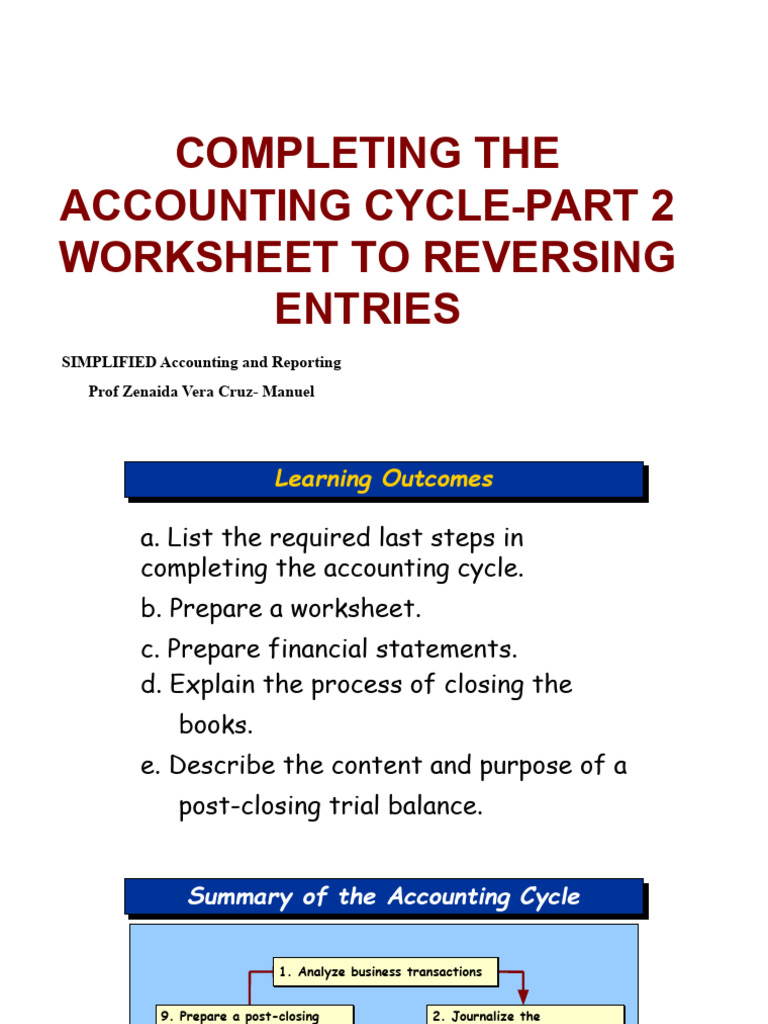 Completing the Accounting Cycle Part 2.Pptm | PDF | Balance Sheet ...