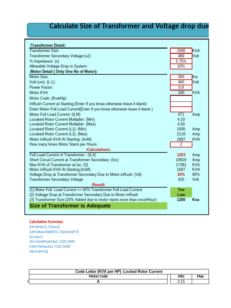 Transformer Size For Large Motor Starting (10.6.13) | PDF | Transformer ...
