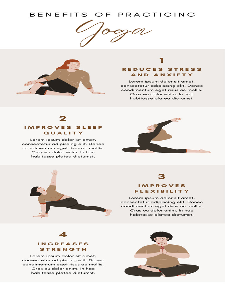 Beige and Brown Illustrative Yoga Infographic | PDF