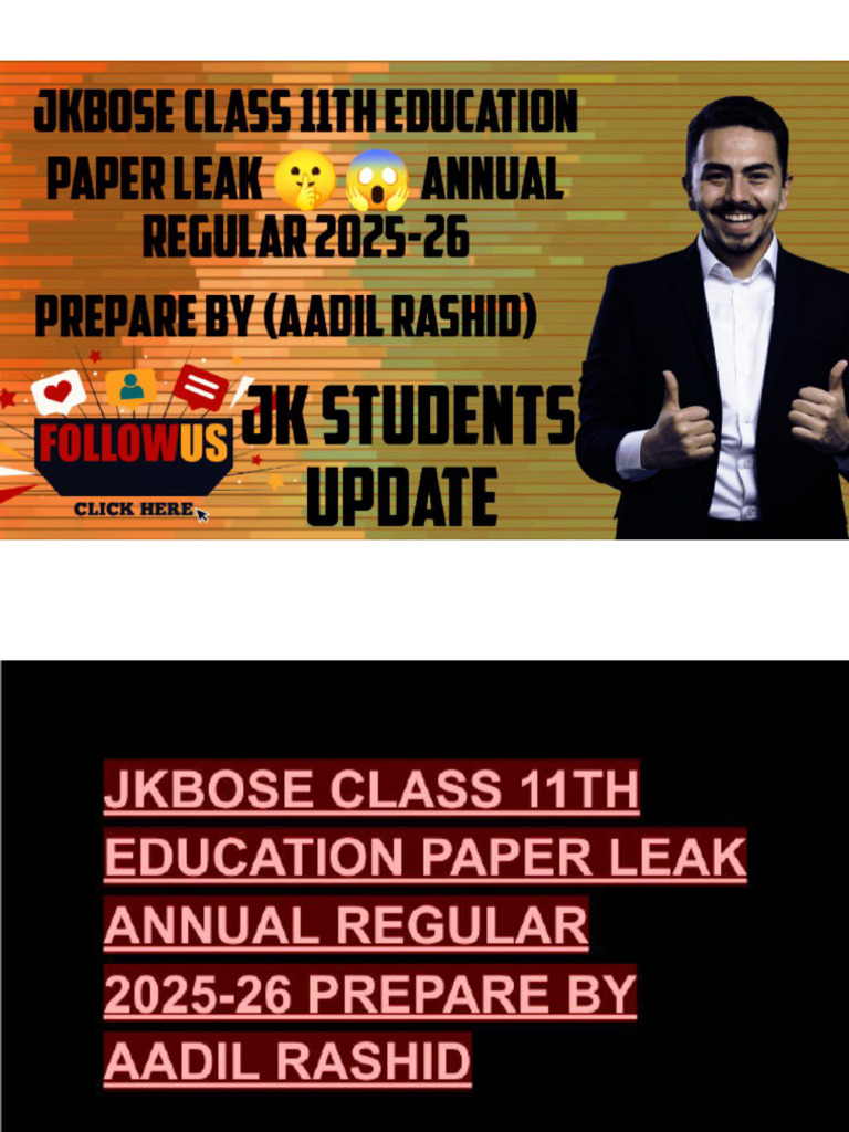 Class 11th Education Guess Paper 2025-26 Annual Regular | PDF