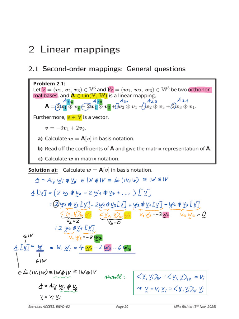 Exercise04 Linear Mappings, Matrix Representation | PDF | Basis (Linear ...