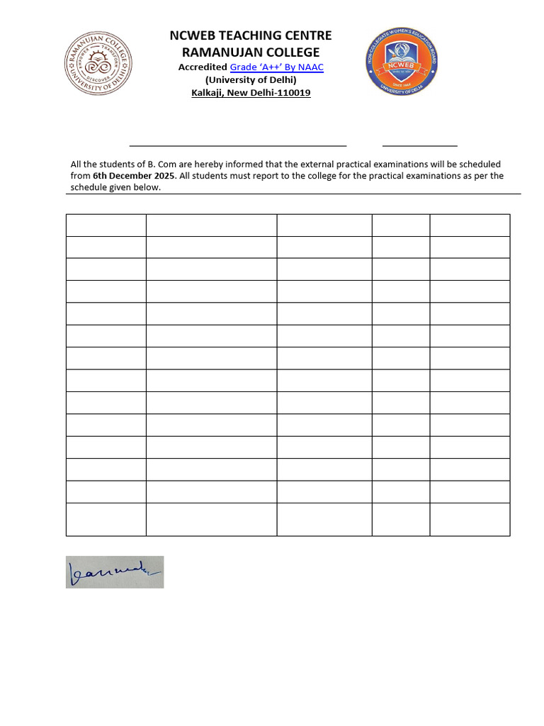 NCWEB External Practical Examination Nov-Dec-2025 | PDF | Business