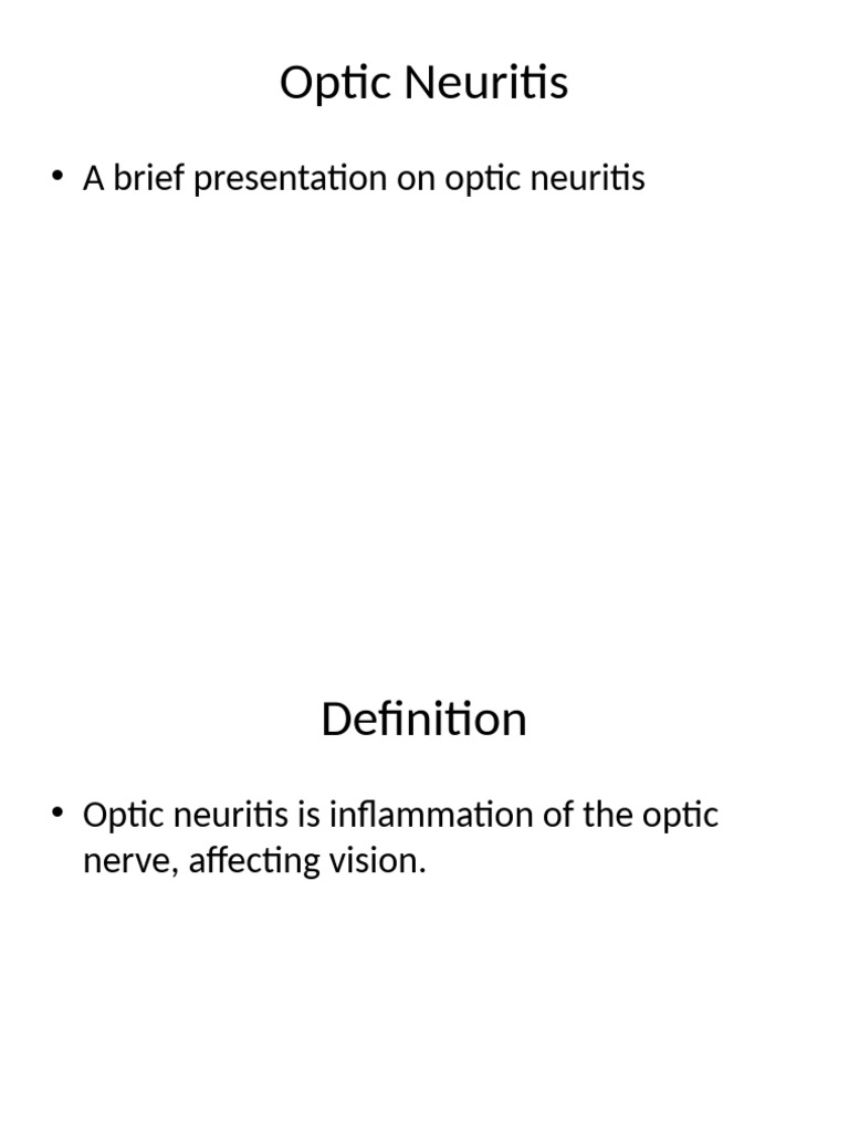 Optic Neuritis | PDF